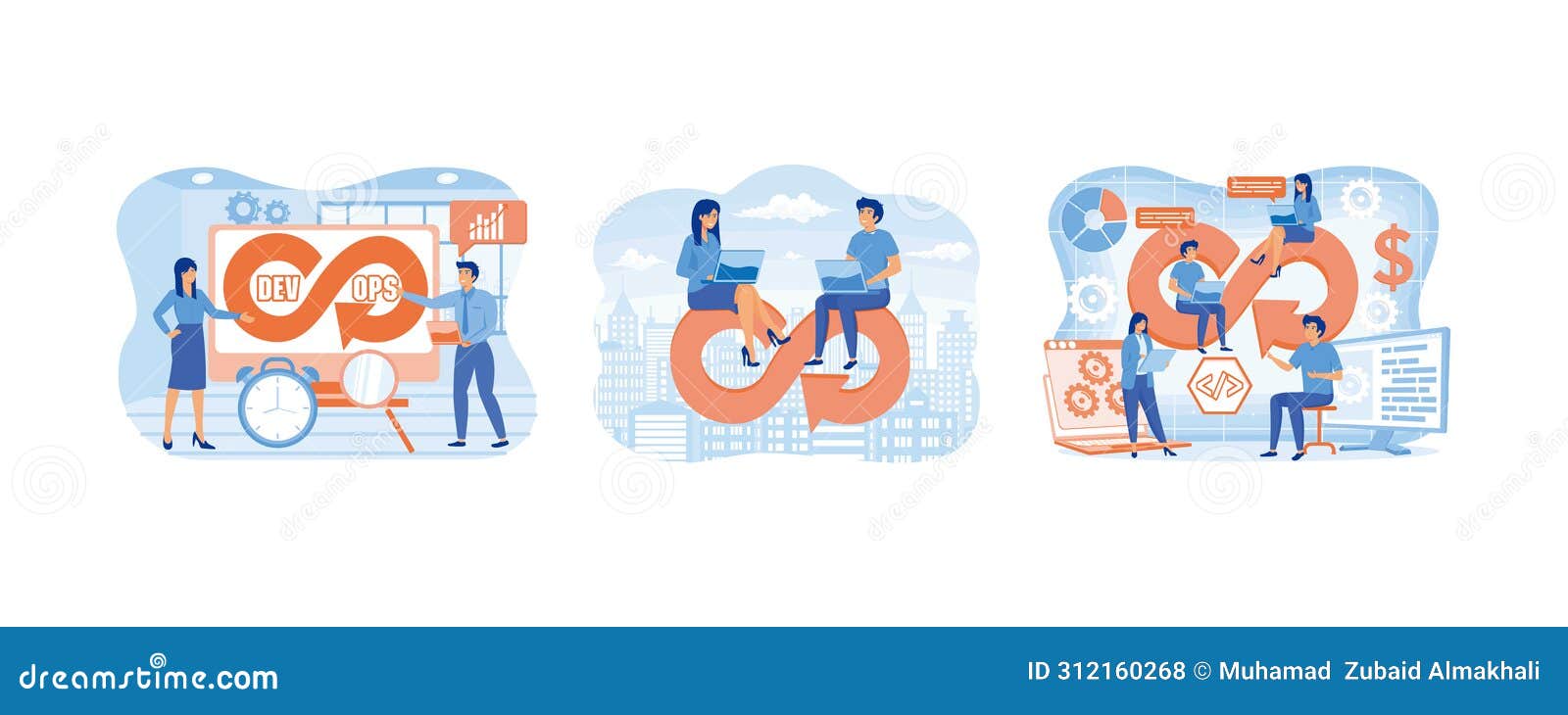 DevOps Developers Work With Automation Process In Shape Of Infinity ...