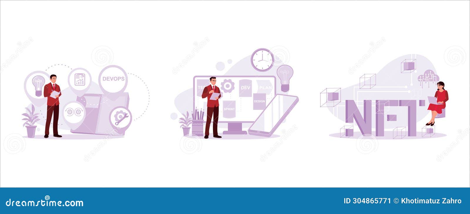 Device Development Life Cycle. Blockchain and Crypto Art Concept Stock ...