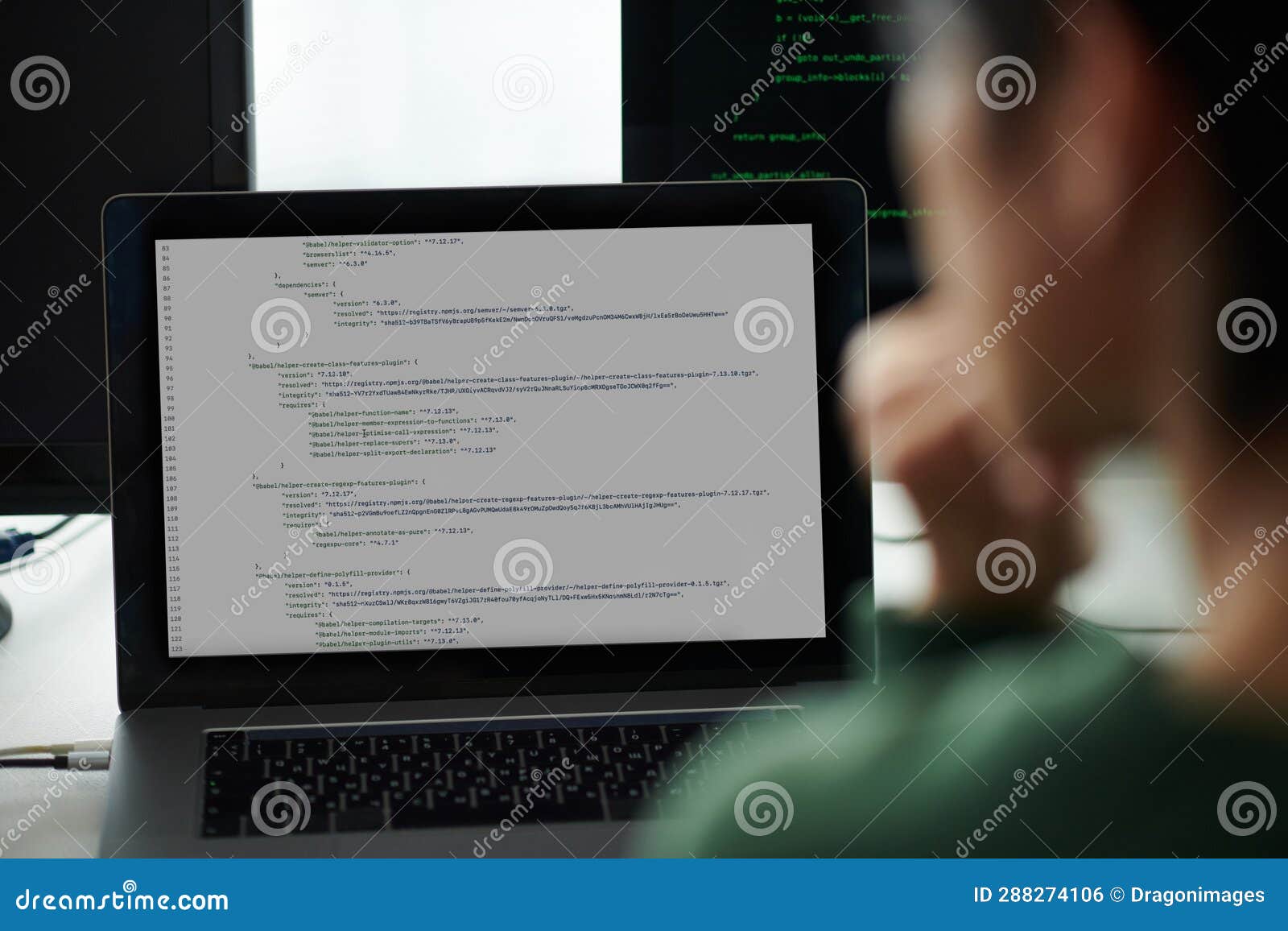 Devops Engineer Looking at Code Stock Photo - Image of programmer ...