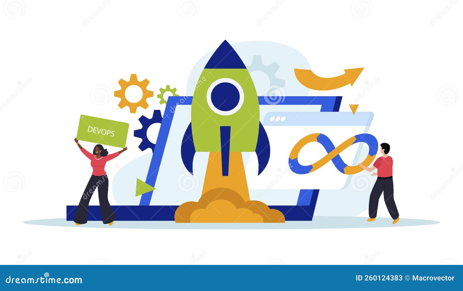 Devops Engineering Flat Design Stock Vector - Illustration of code, development: 260124383