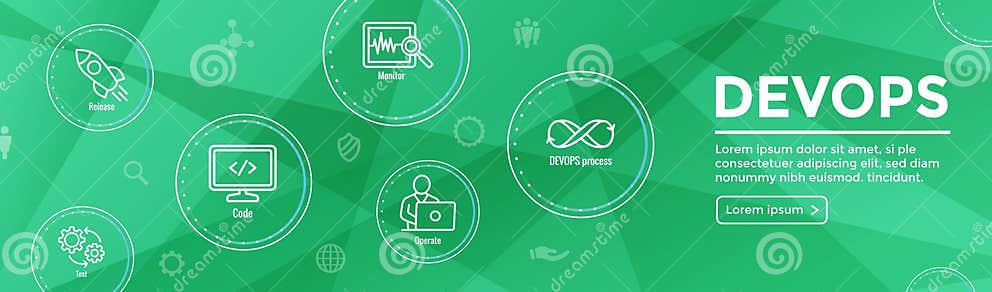 DevOps Icon Set - Dev Ops Web Header Banner Stock Vector - Illustration ...