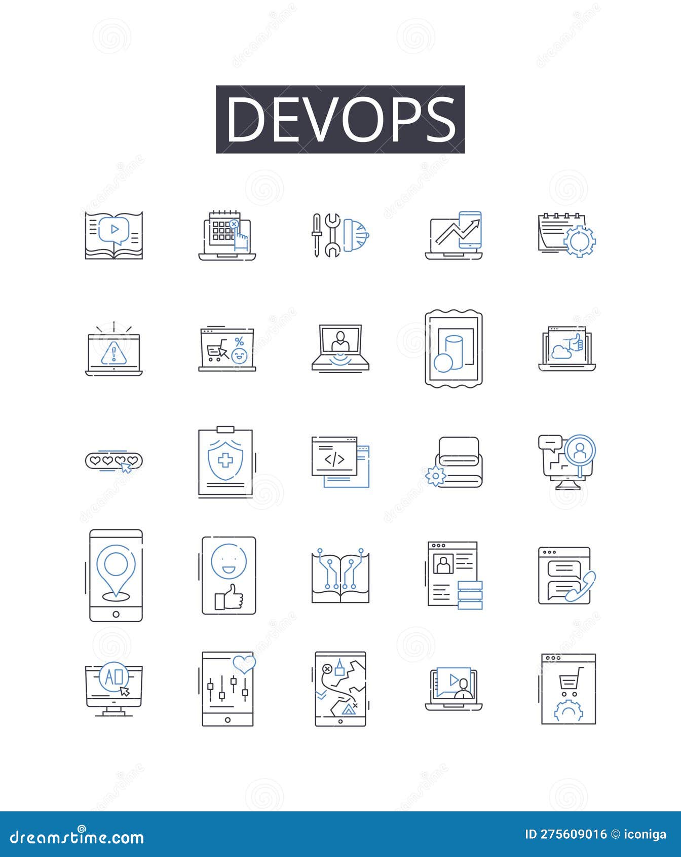 DevOps Outline Icons Collection. Automation, Collaboration, Agile ... DevOps Outline Icons Collection. Automation, Collaboration, Agile ...