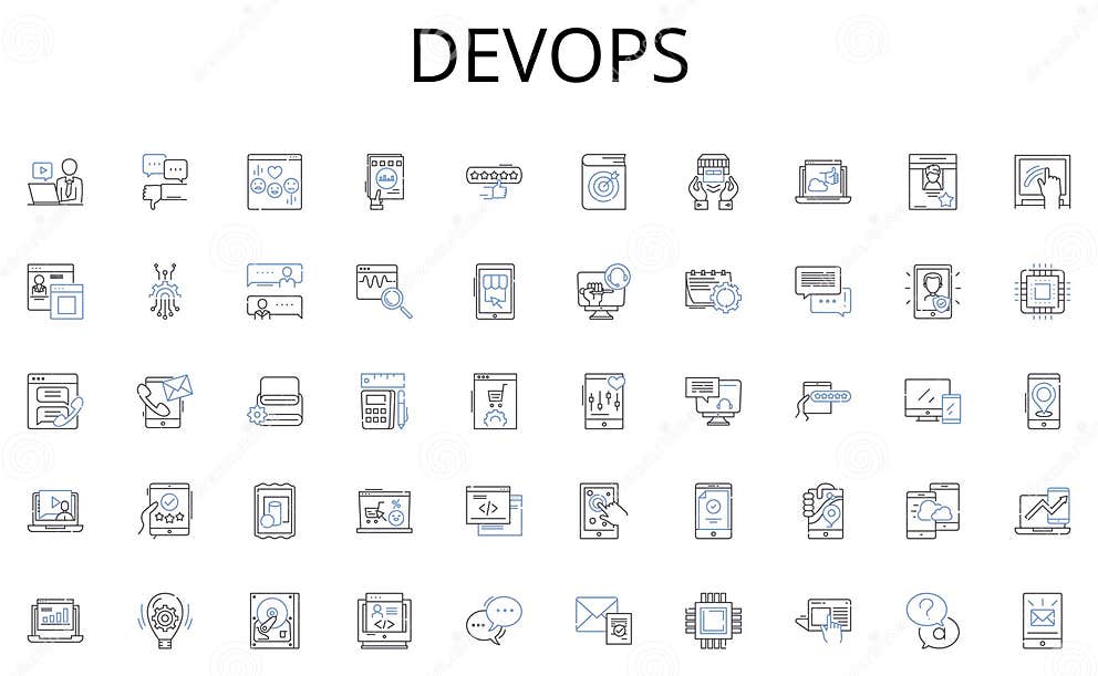 DevOps Line Icons Collection. Creativity, Aesthetics, Typography ...