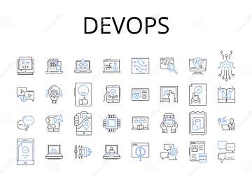 DevOps Line Icons Collection. Agile Development, Cloud Computing, Digital Transformation ...