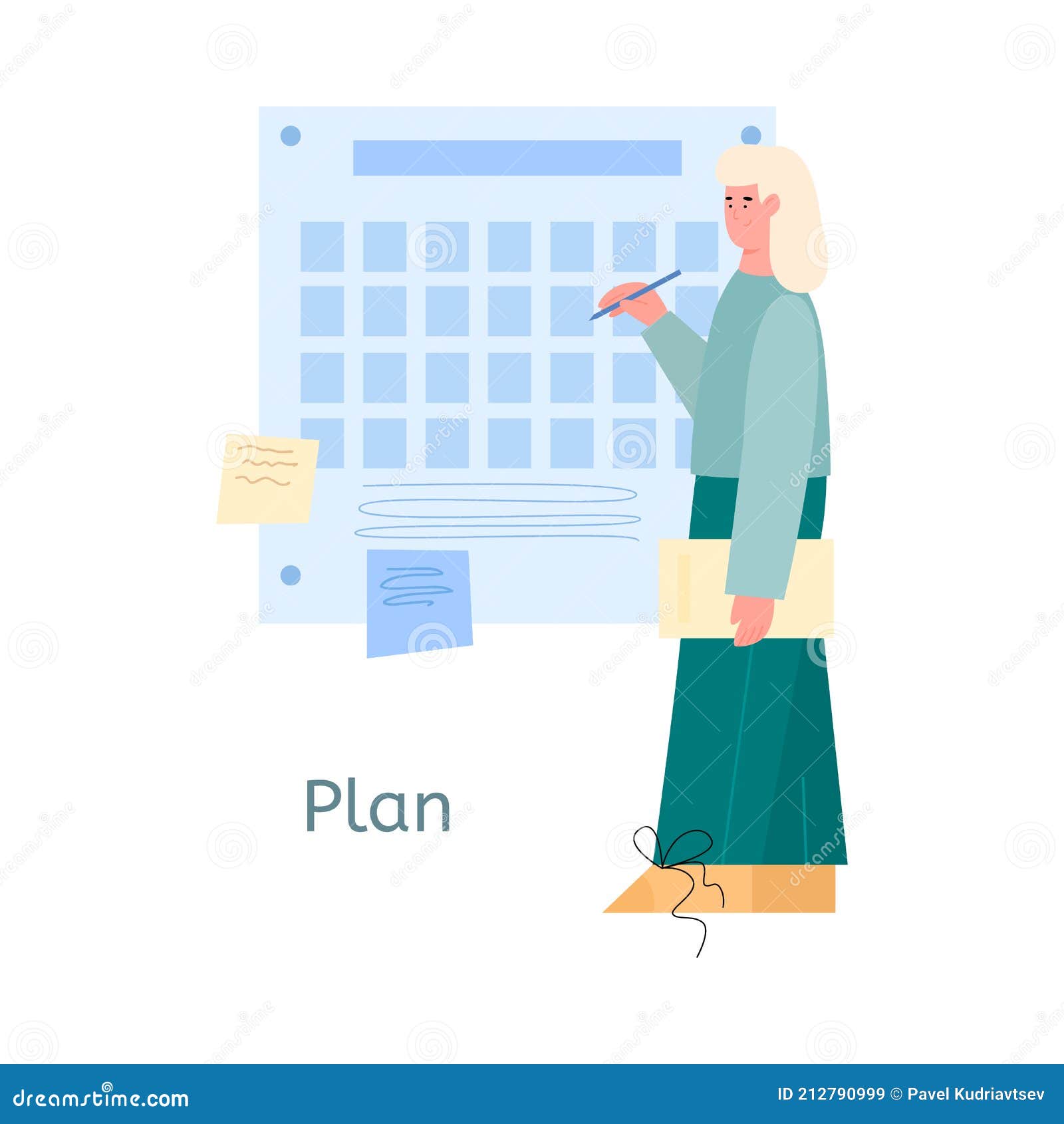 DevOps with Project Manager Planning Work, Cartoon Vector Illustration ...