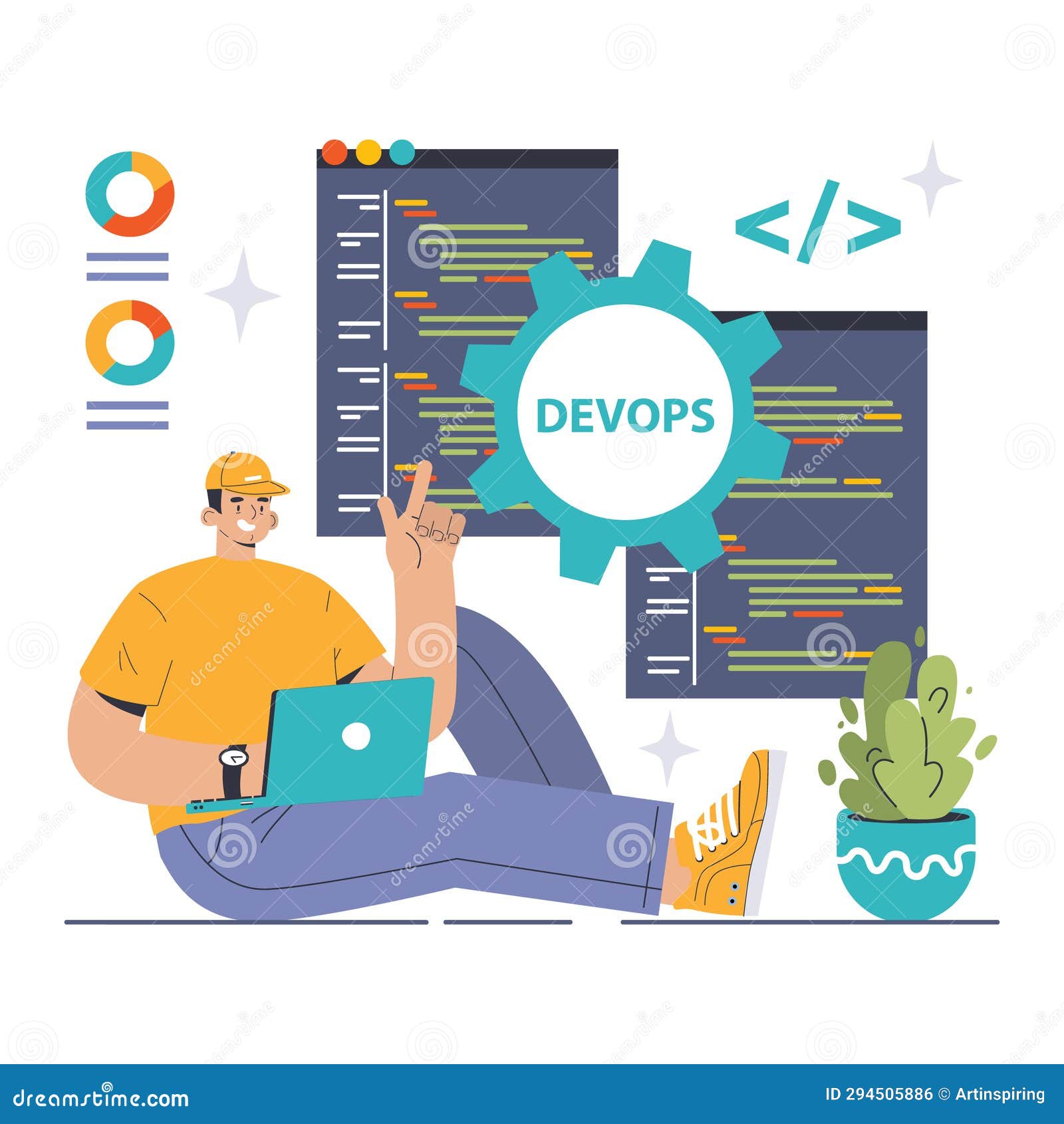 DevOps And DevSecOps - Conceptual Illustration Stock Photography | CartoonDealer.com #255830714