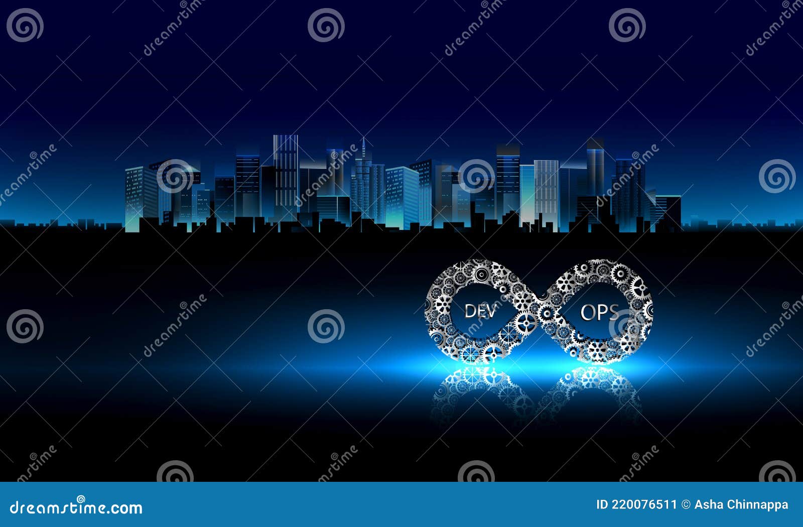 DevOps Symbol in City Background Stock Image - Image of isolated ...