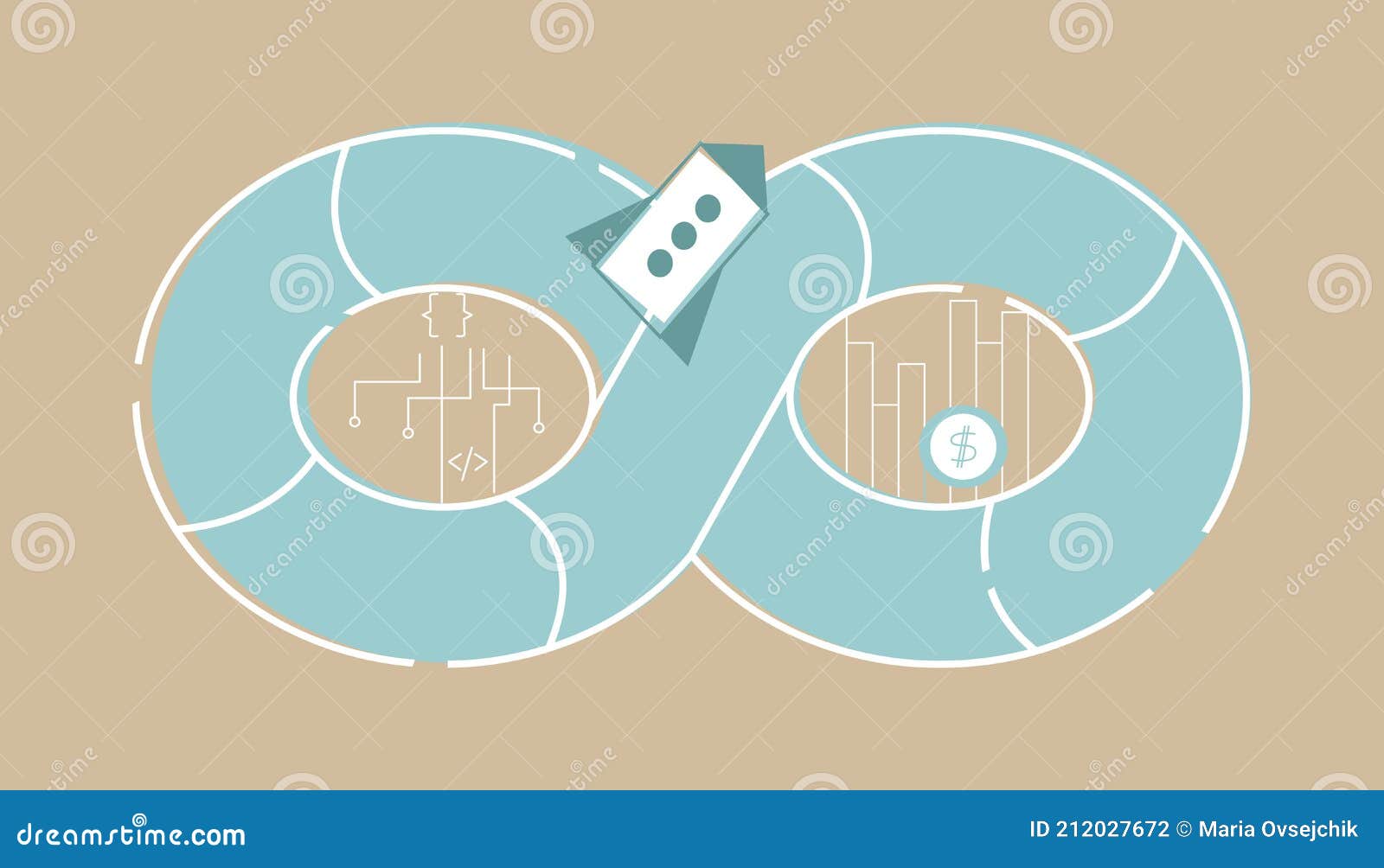 DevOps Symbol Flat Vector Illustration Isolated on Background. Software ...