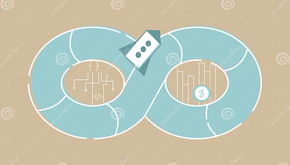DevOps Symbol Flat Vector Illustration Isolated on Background. Software ...