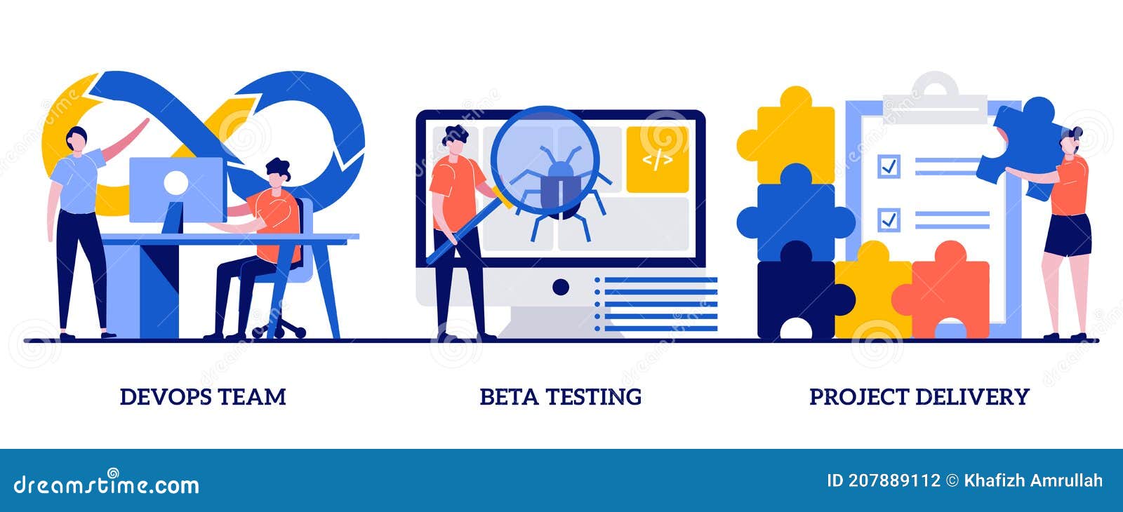 DevOps Technology Concept Modules Vector Icons Set Infographic ...