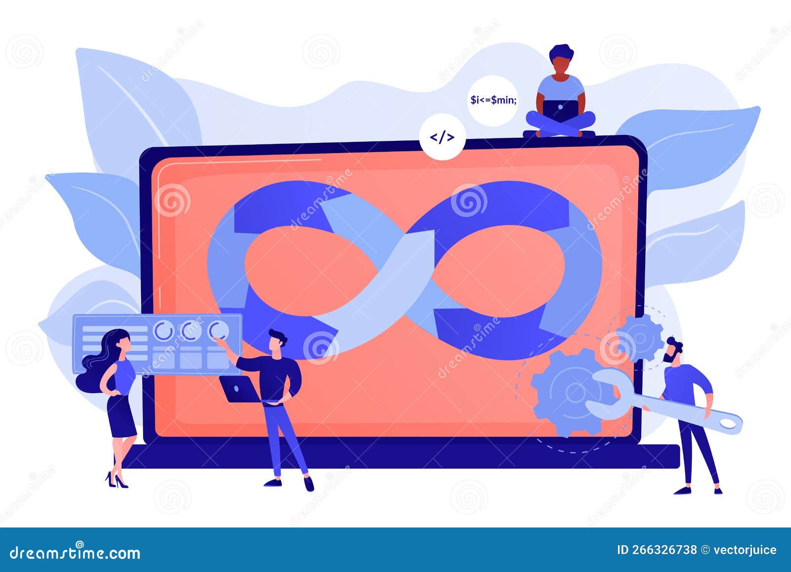 DevOps Team Concept Vector Illustration Stock Vector - Illustration of artwork, support: 266326738