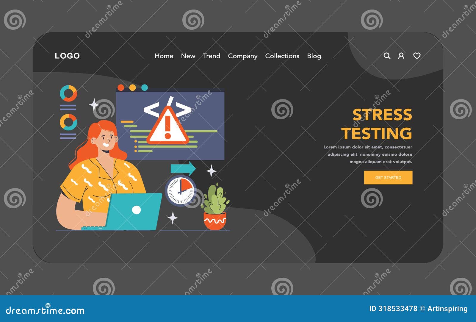 DevOps Web Banner or Landing Stock Illustration - Illustration of ...