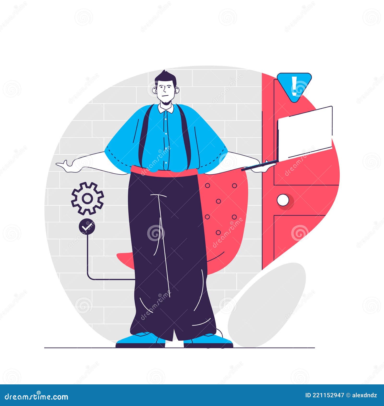 DevOps Web Concept. Technical Support Employee Fixing Problem Stock ...