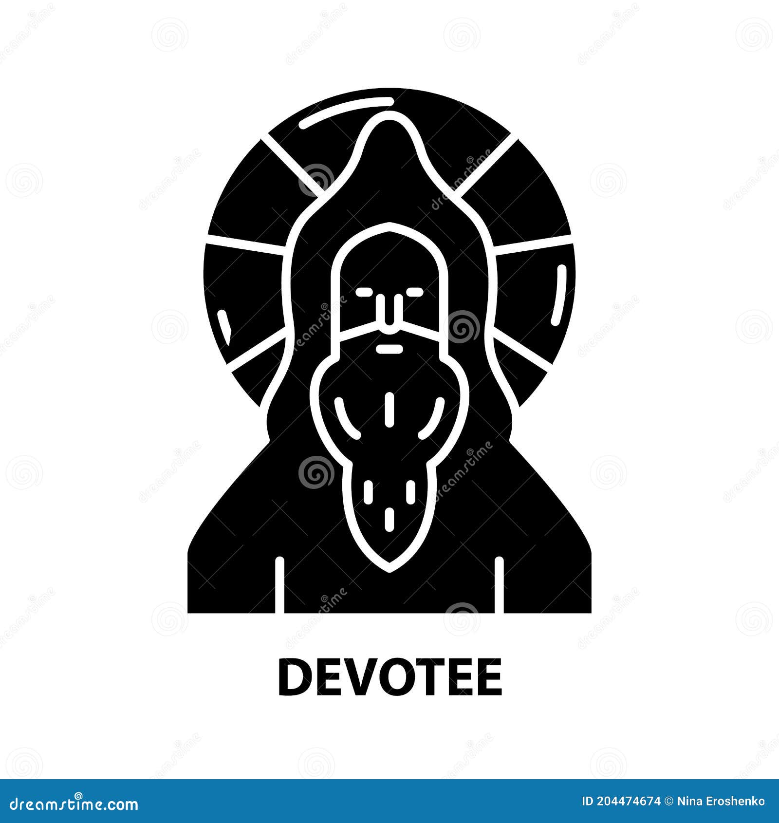 Devotee Icon, Black Vector Sign with Editable Strokes, Concept ...