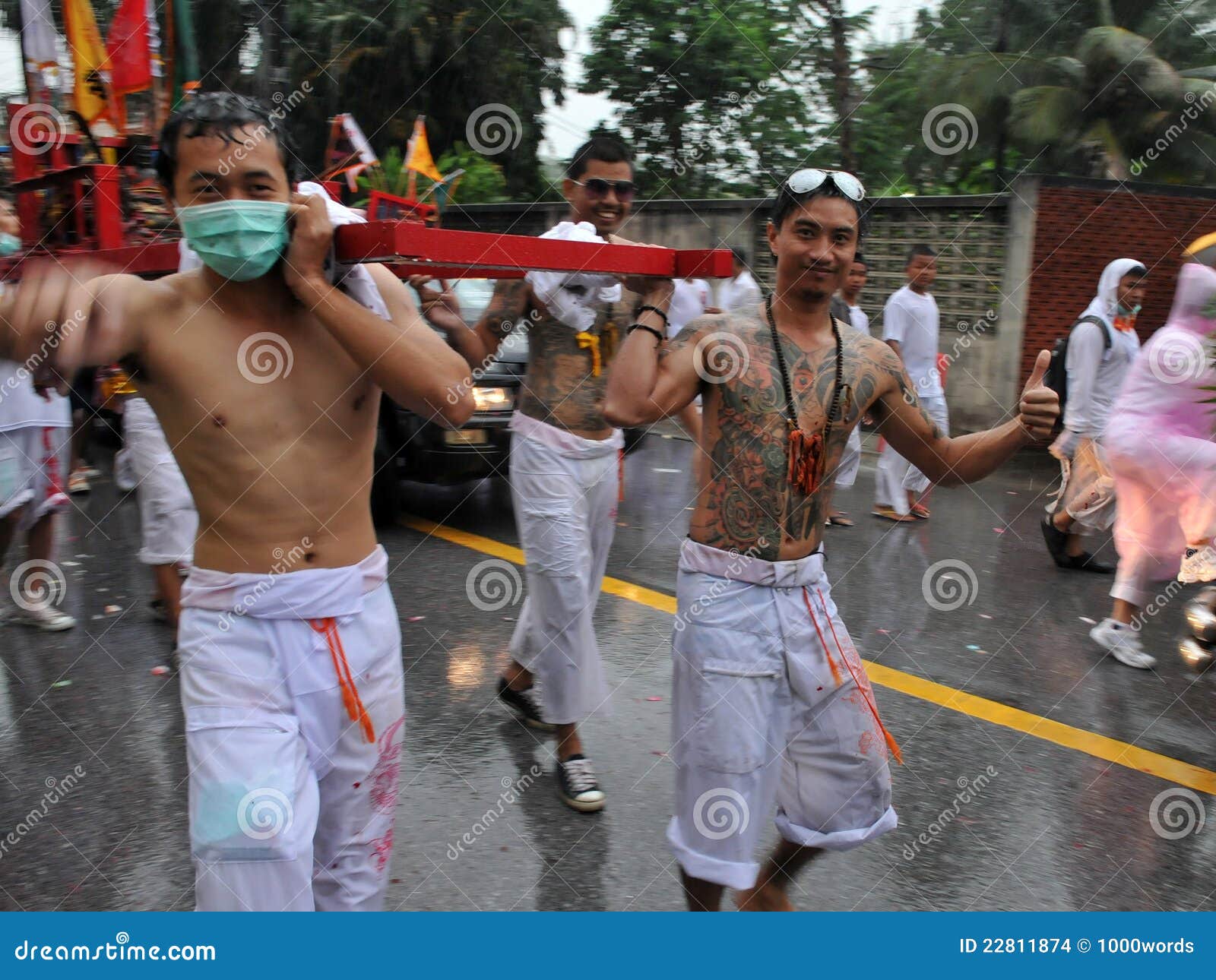 Devotees Carry a Palanquin in a Taoist Festival Editorial Stock Image ...