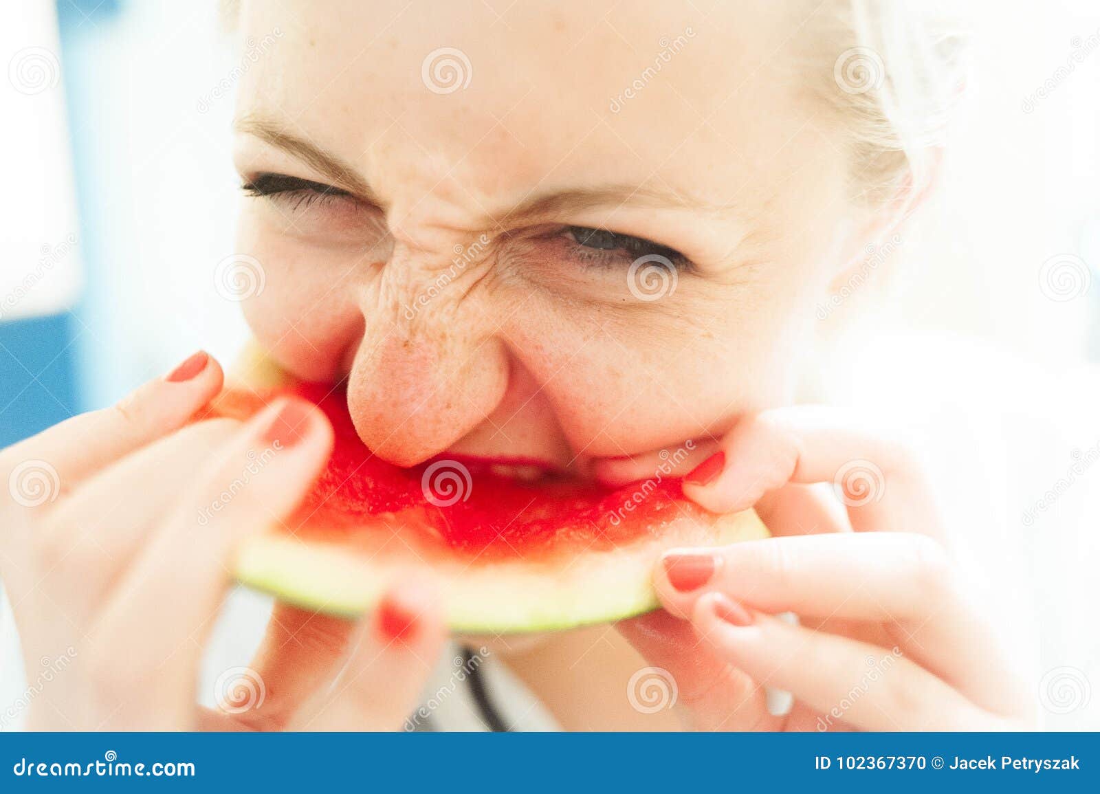 Devour a watermelon stock photo. Image of vegan, vegetarian - 102367370