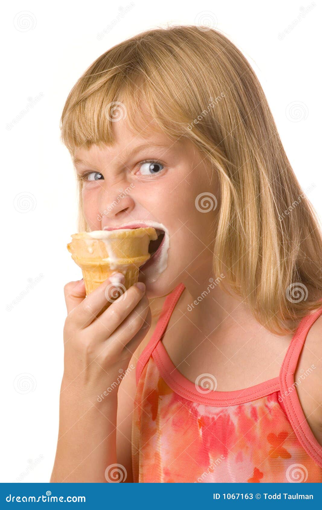 Devouring Ice Cream stock image. Image of female, eating - 1067163