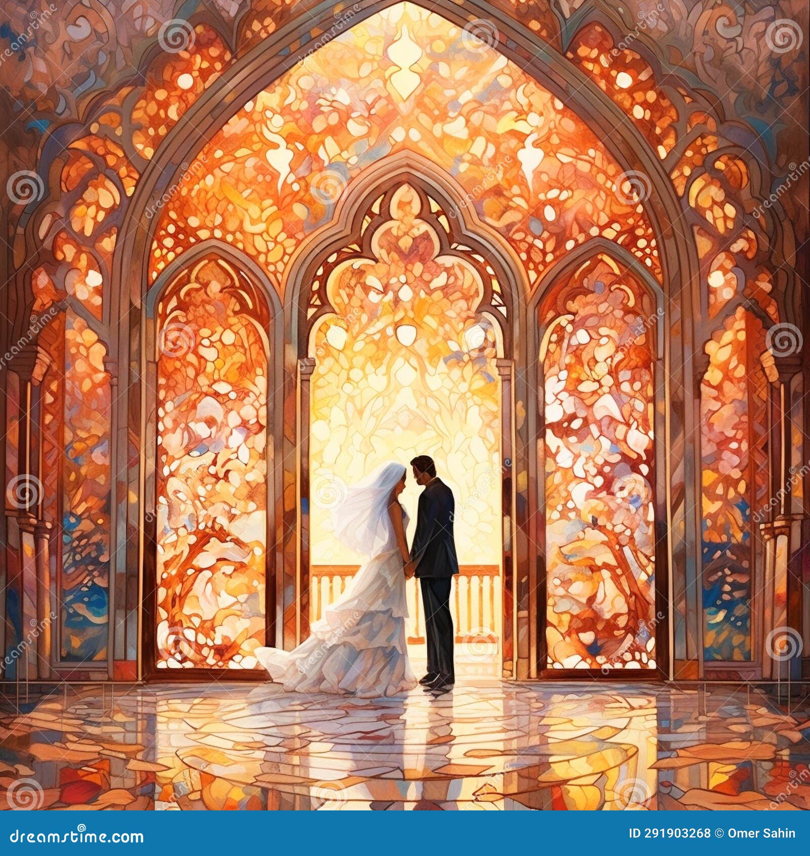 A Devout Couple Embraces Love and Commitment in a Sacred Structure ...