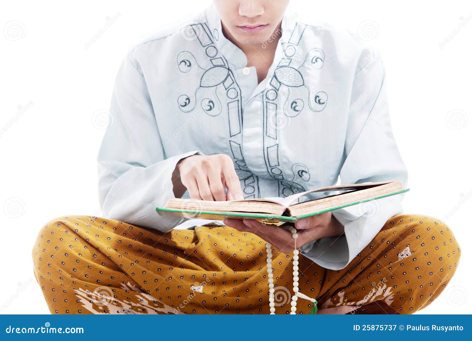 Devout man reading quran stock image. Image of arabic - 25875737