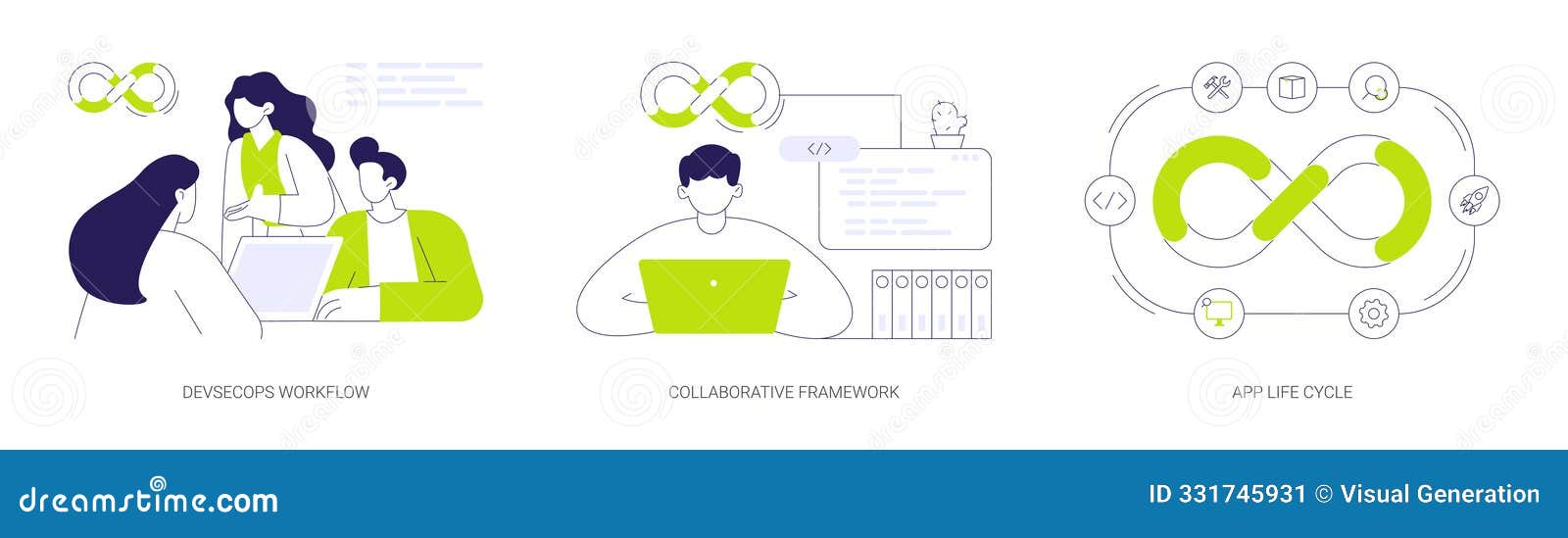 Collaborative Framework Isolated Cartoon Vector Illustrations ...