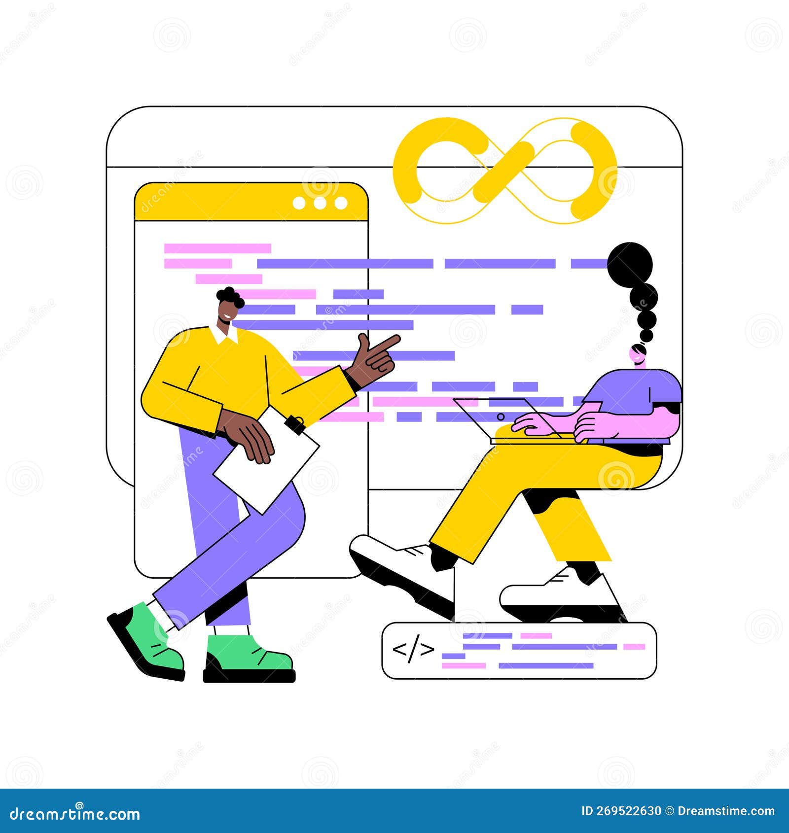 Devsecops Workflow Isolated Cartoon Vector Illustrations