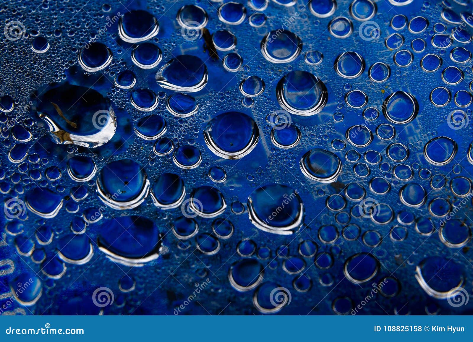 Dew blue aqua bubble cool stock photo. Image of clean - 108825158