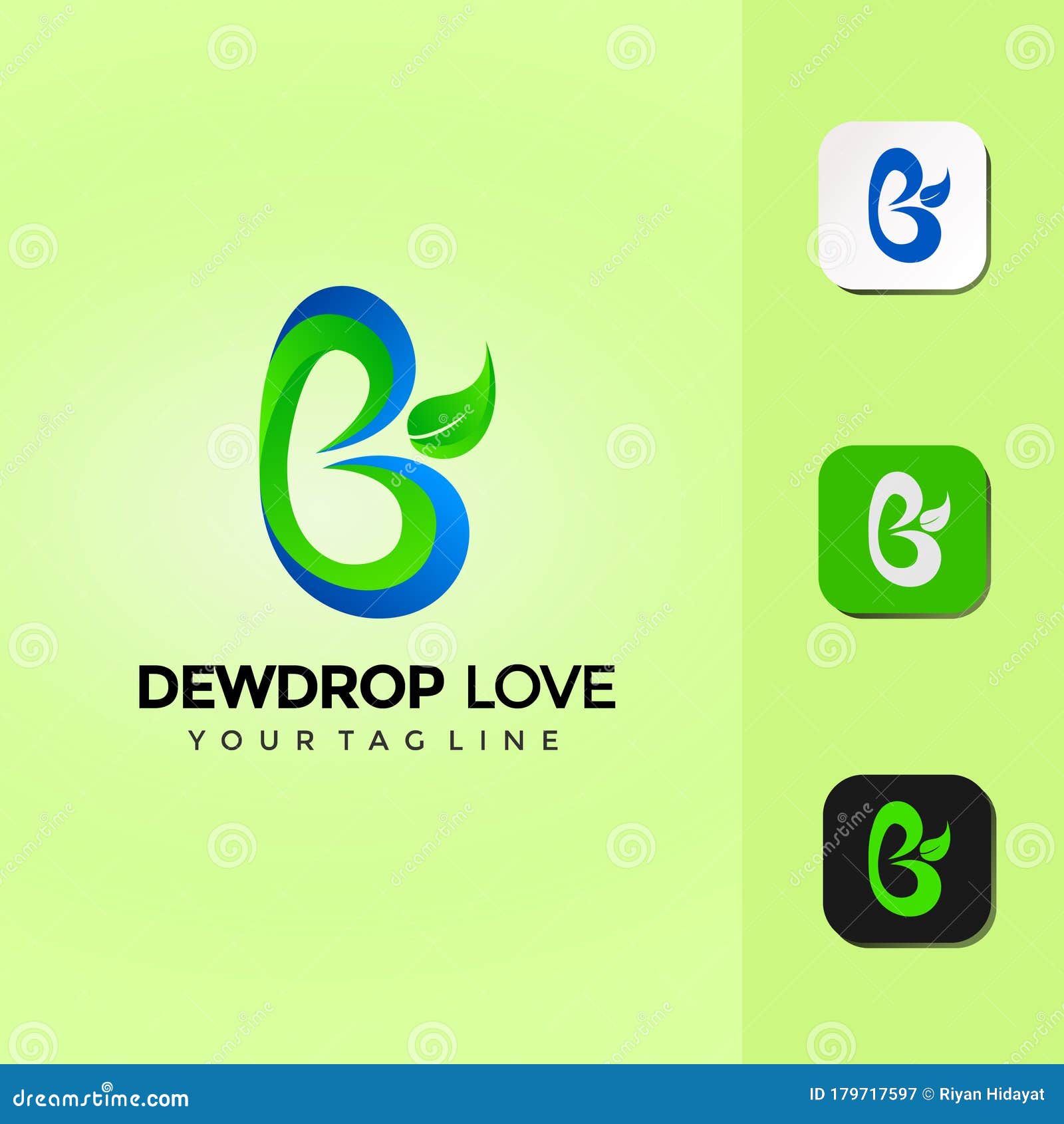 Dew Drop Love Logo Design Vector Premium Template Stock Vector ...