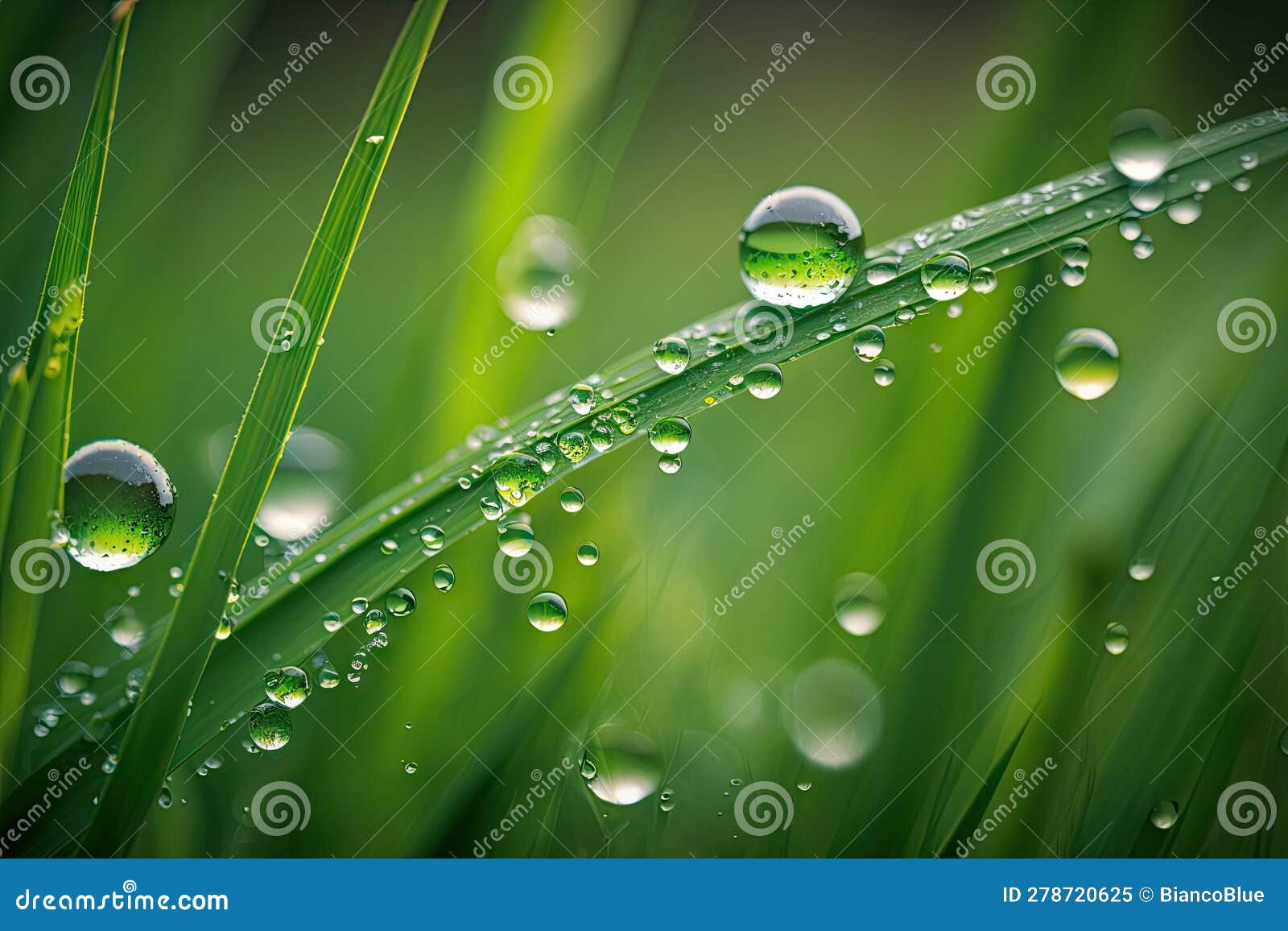 Dew on the Fresh Spring Grass in the Field. Stock Image - Image of ...