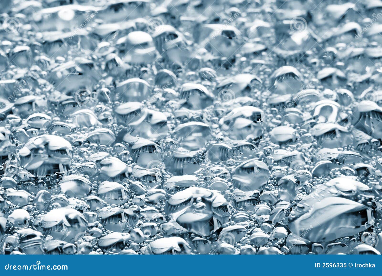 Dew on glass stock image. Image of textured, blue, pure - 2596335