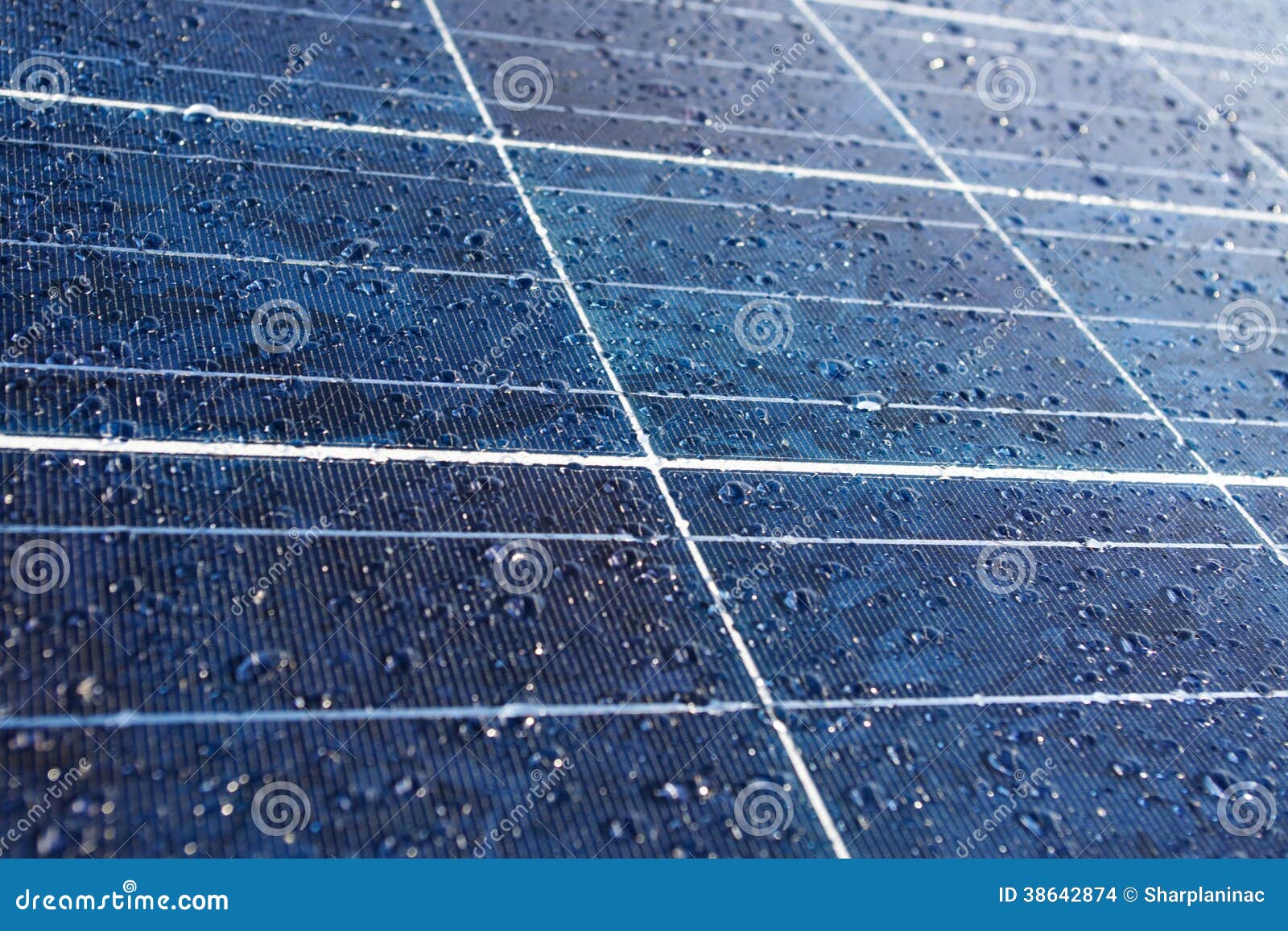 Dew or Rain Drops on Solar Panel Stock Photo - Image of rain ...