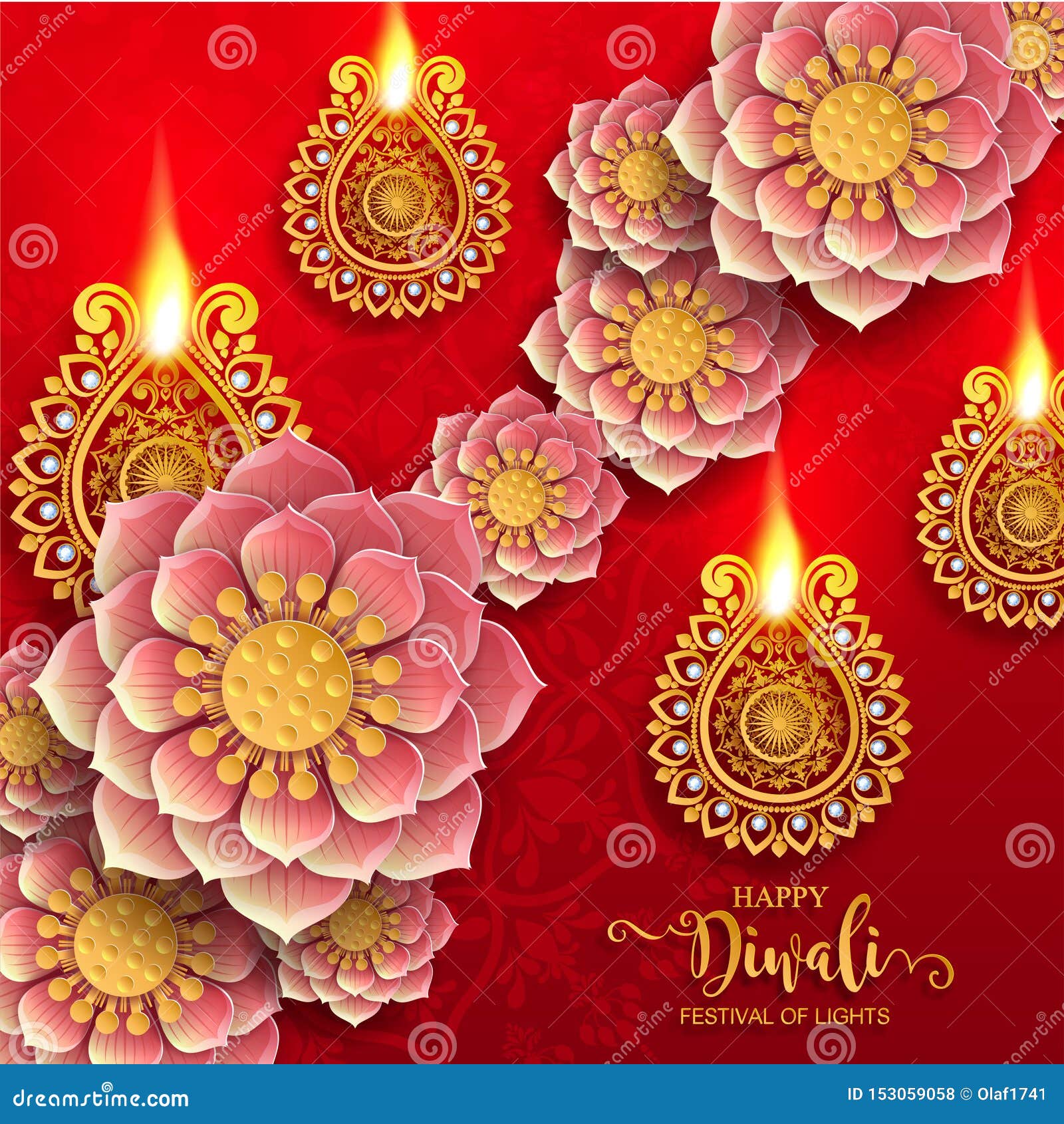 Diwali, Deepavali or Dipavali the Festival of Lights. Stock Vector ...