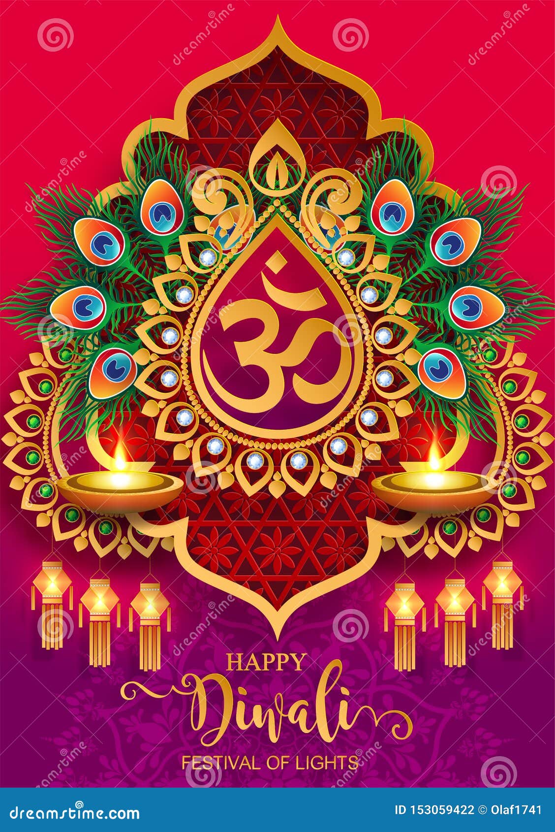Diwali, Deepavali or Dipavali the Festival of Lights. Stock Vector ...