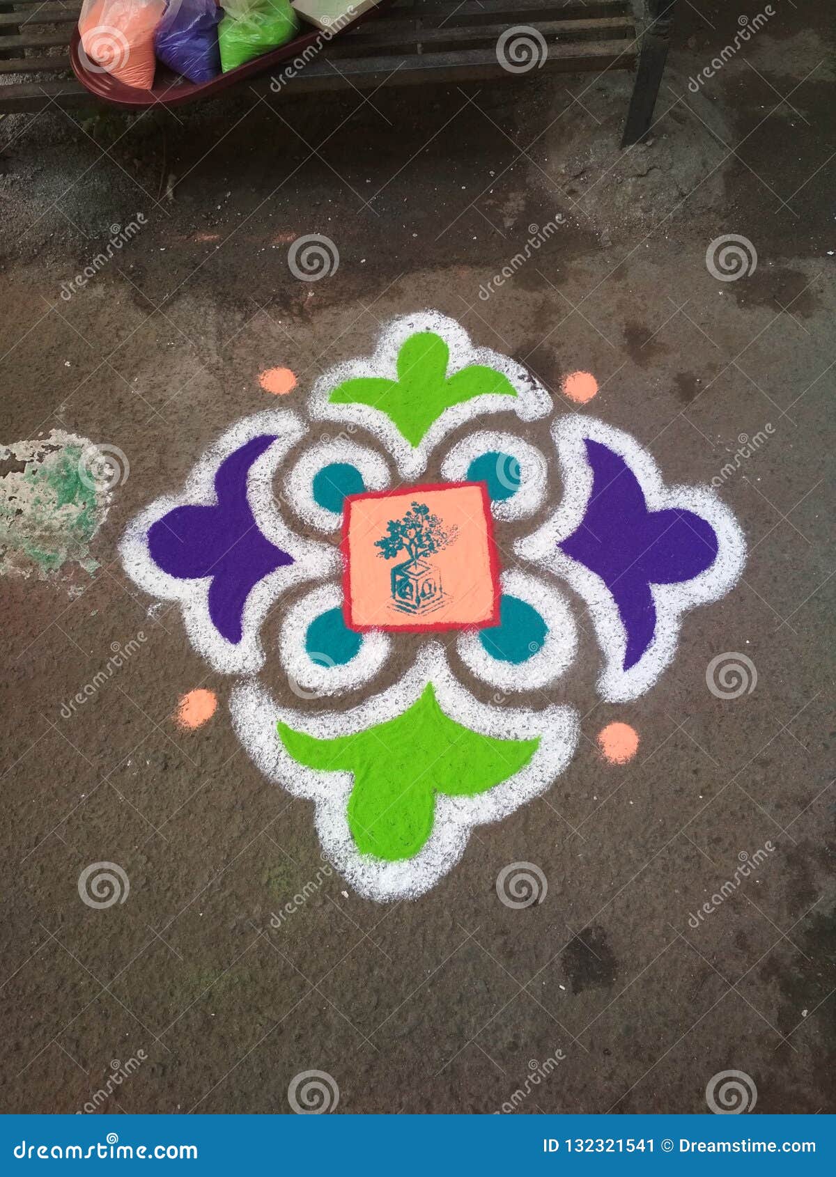 Dewali rangoli stock image. Image of holy, dewali, welcome - 132321541
