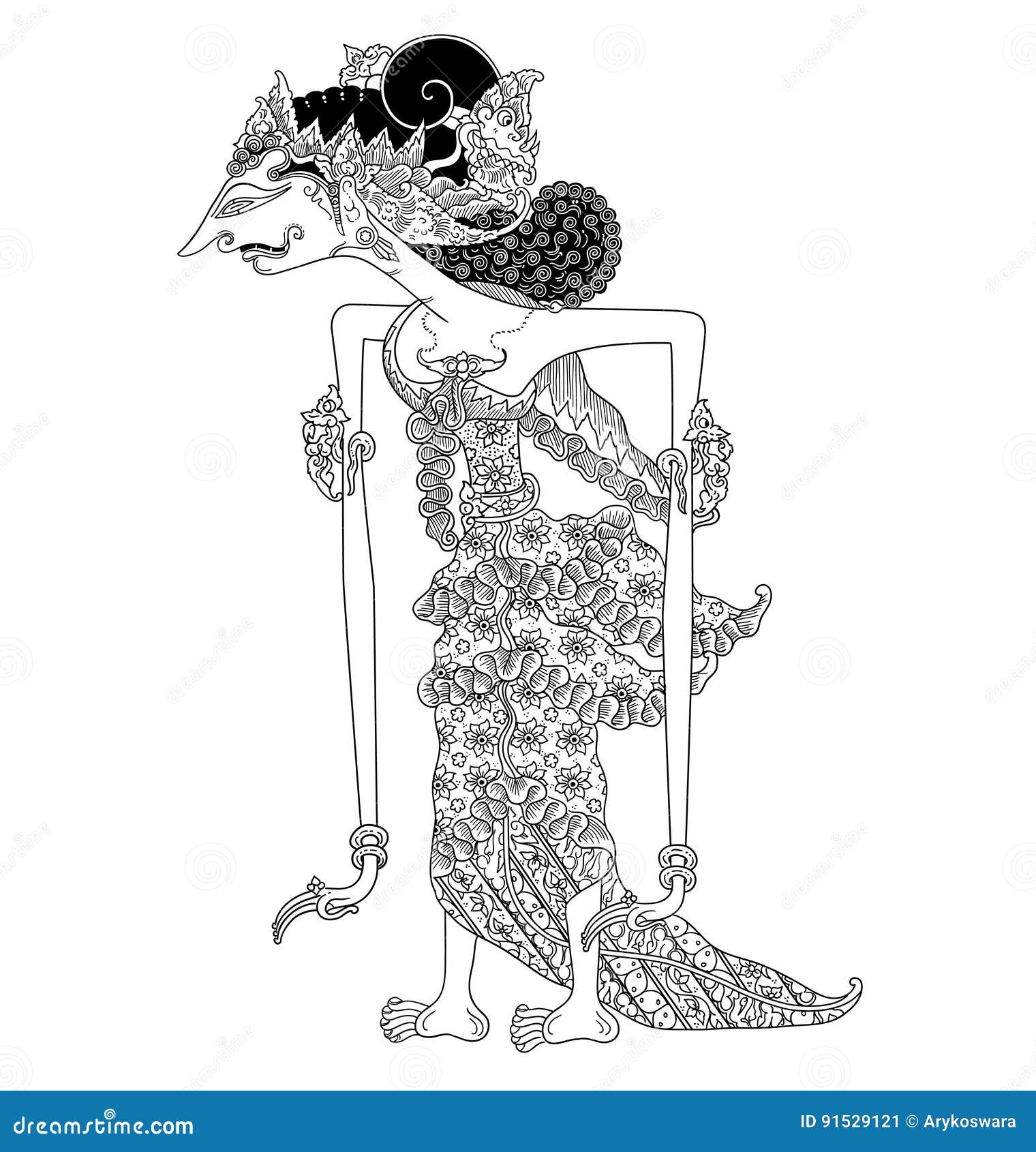 Dewayani stock vector. Illustration of puppet, dalang - 91529121