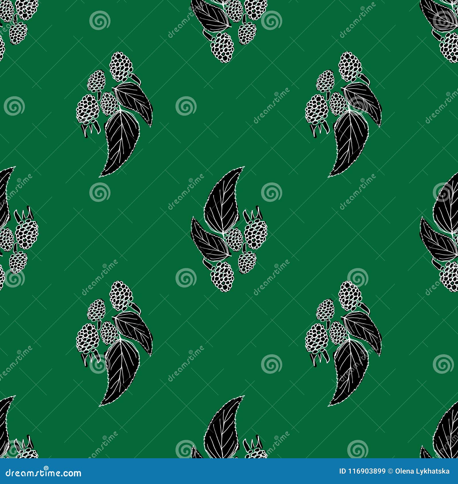 Dewberry Pattern Hand Drawn Set Stock Vector - Illustration of dewberry ...