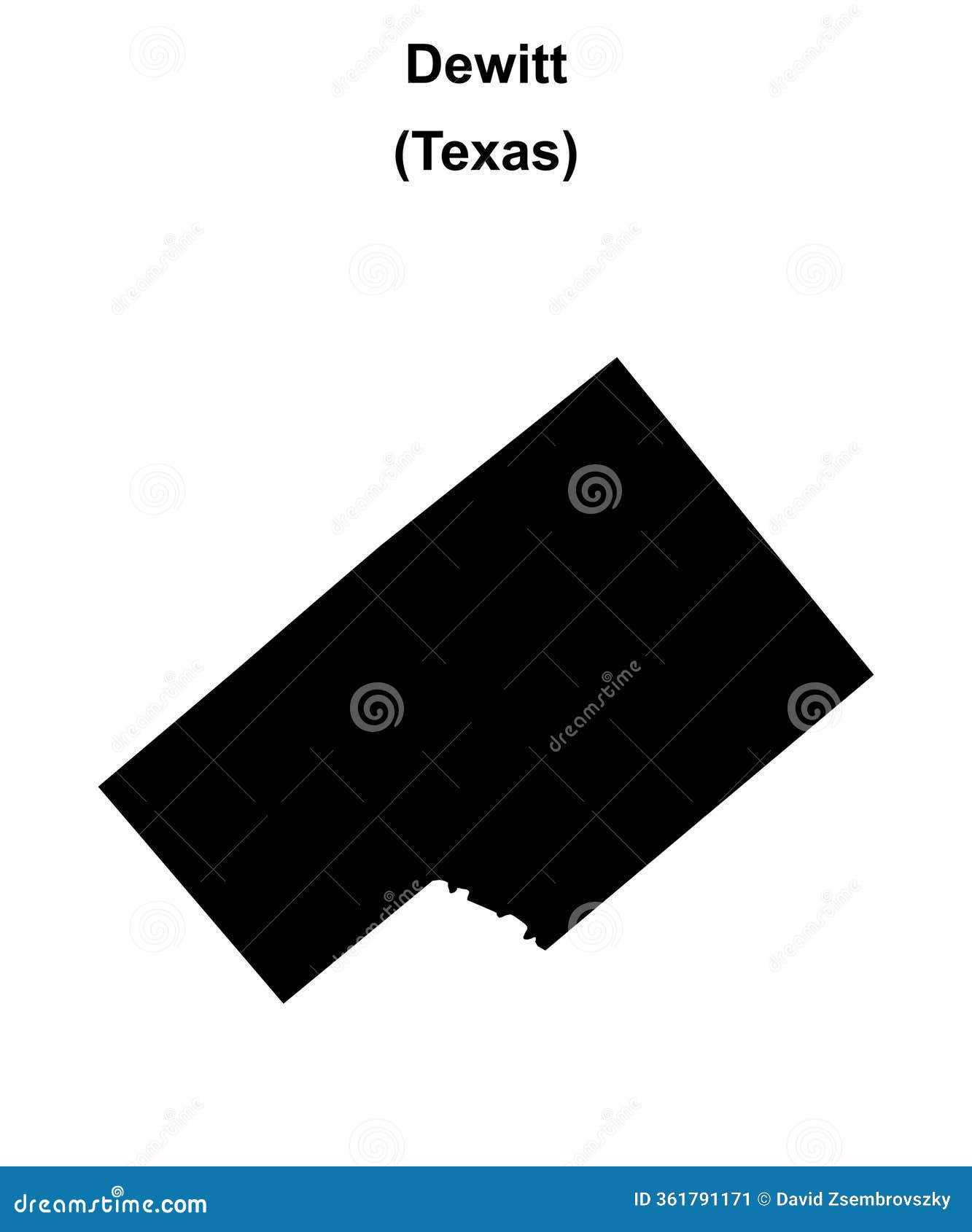 Map Of Dewitt County In Texas State On White Background. Single County Map Highlighted By Black ...