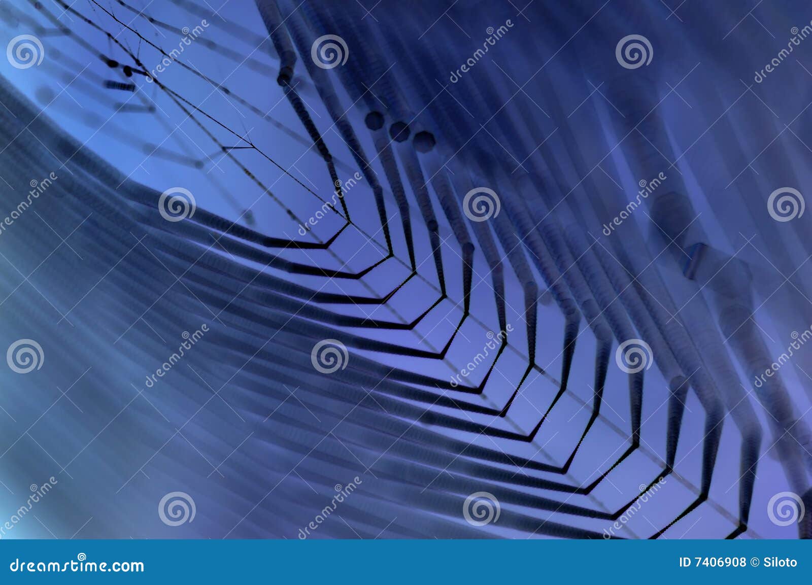 Dewy cobweb in blue stock photo. Image of fleece, abstract - 7406908