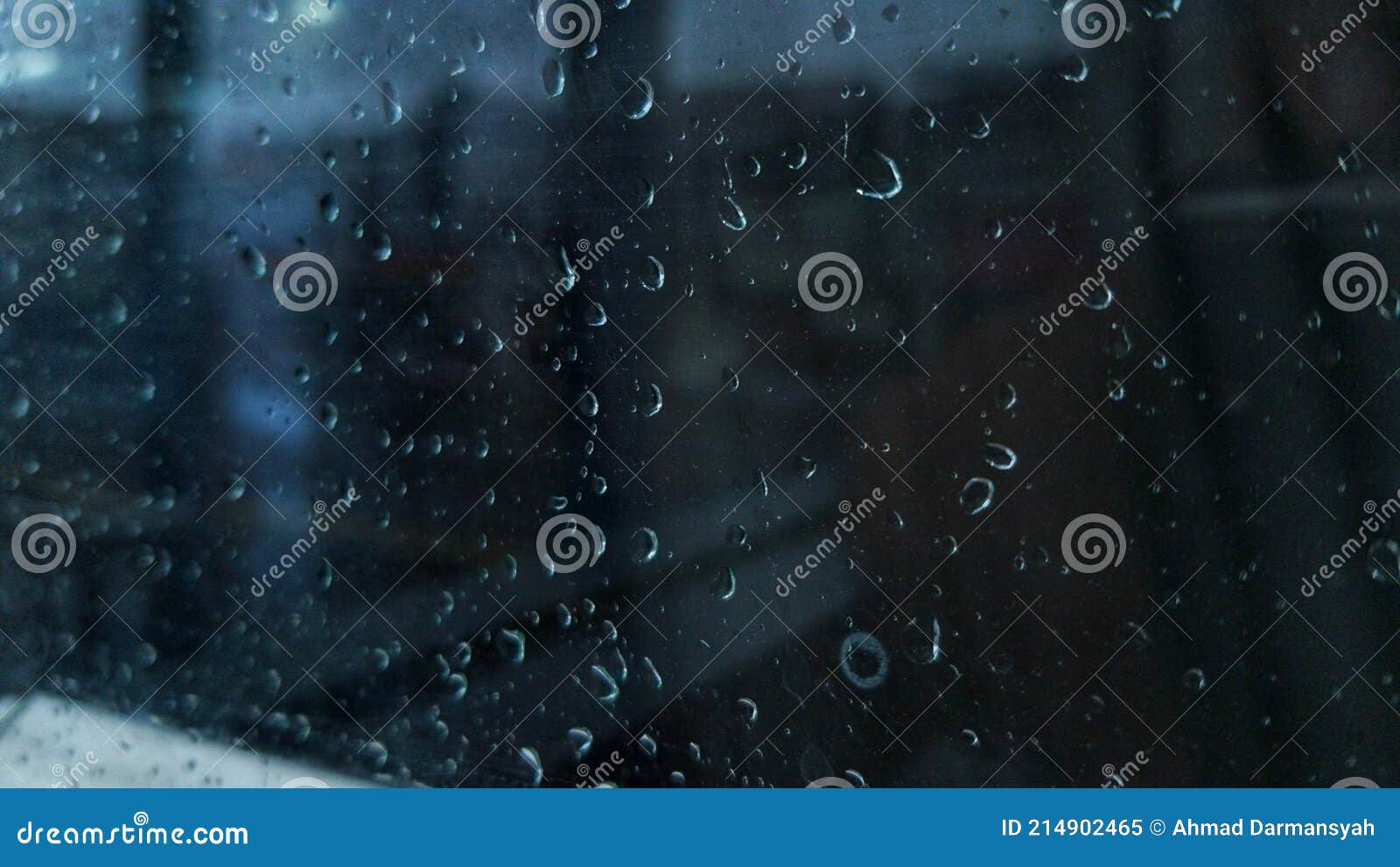 Dewy Window with Dark Background Outside after Raining Stock Image ...