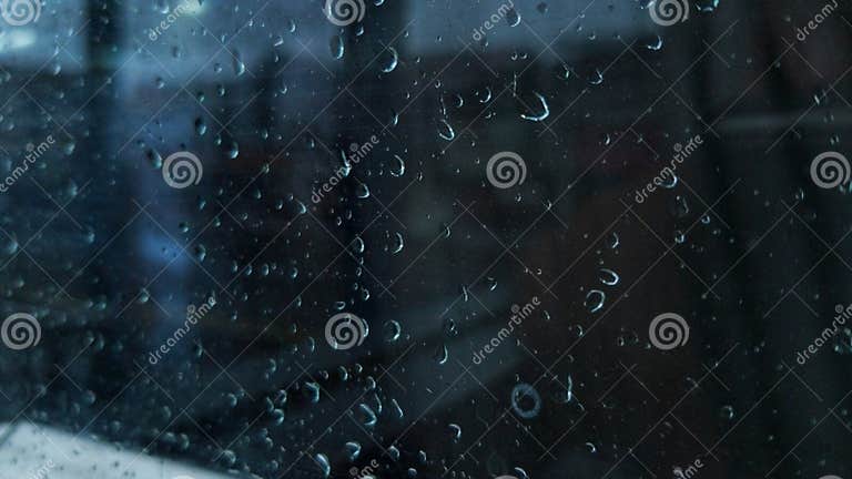 Dewy Window with Dark Background Outside after Raining Stock Image ...
