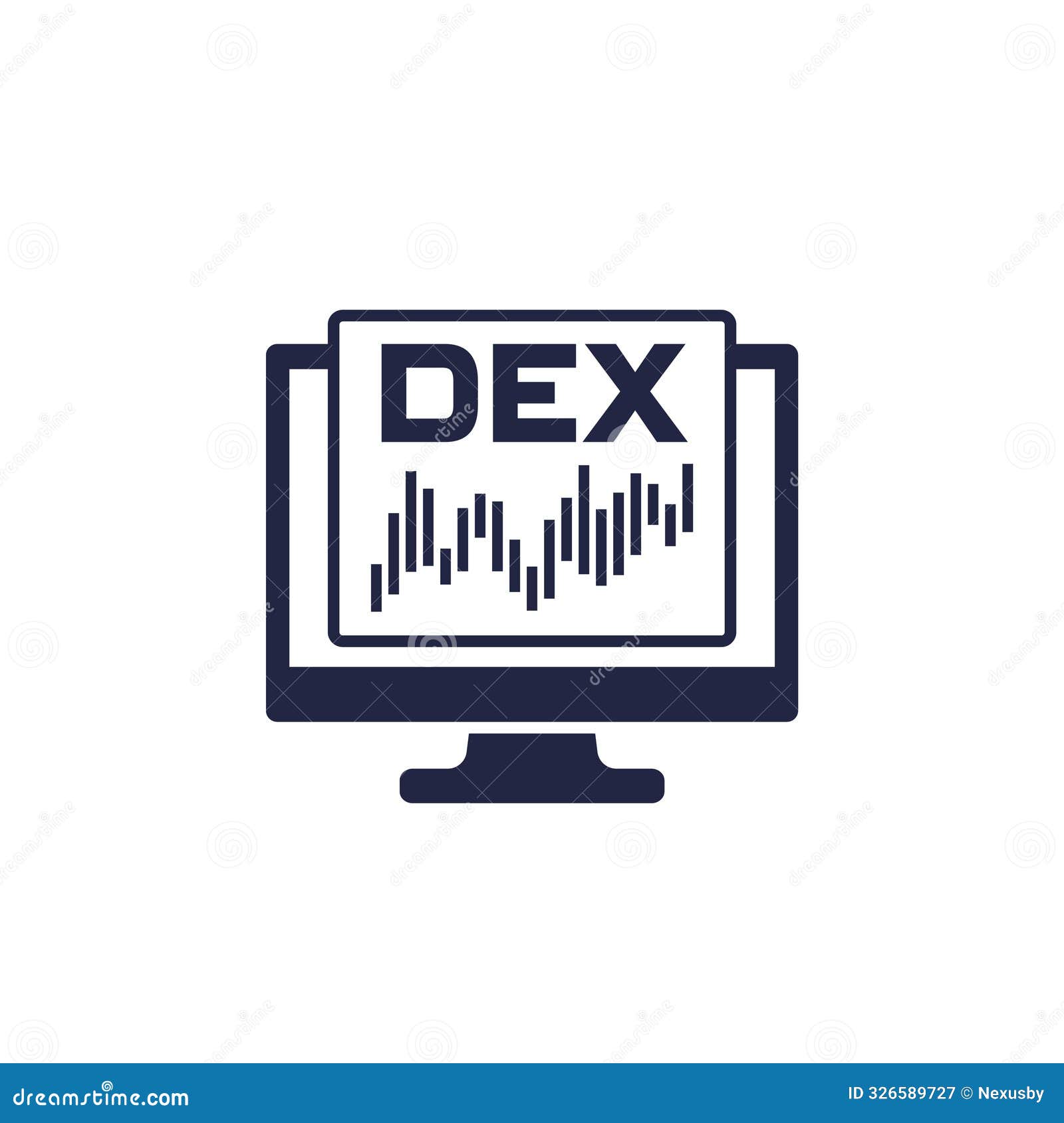 DEX, Decentralized Exchange Icon on White Stock Illustration ...