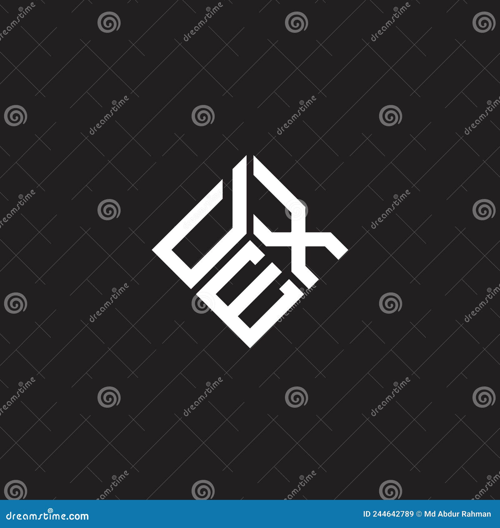 DEX Letter Logo Design on Black Background. DEX Creative Initials ...