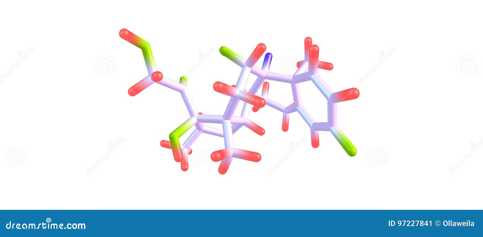 Dexamethasone Molecular Structure Isolated on White Stock Illustration ...