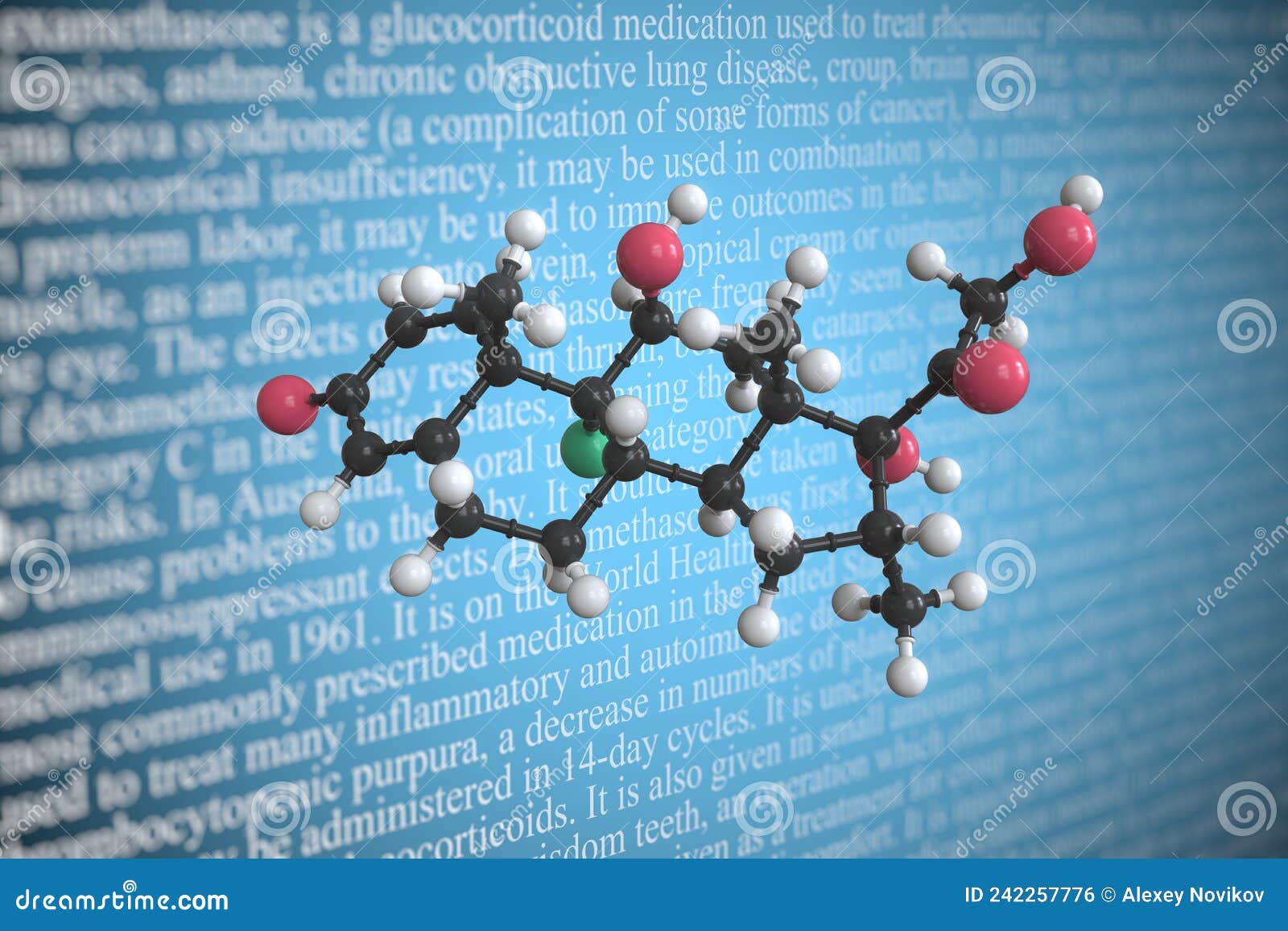 Dexamethasone Molecular Structure, 3d Model Molecule, Glucocorticoid ...