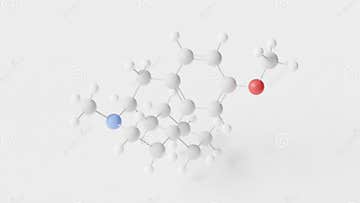 Dextromethorphan Molecule 3d, Molecular Structure, Ball and Stick Model ...