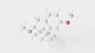 Dextromethorphan Molecule 3d, Molecular Structure, Ball and Stick Model ...
