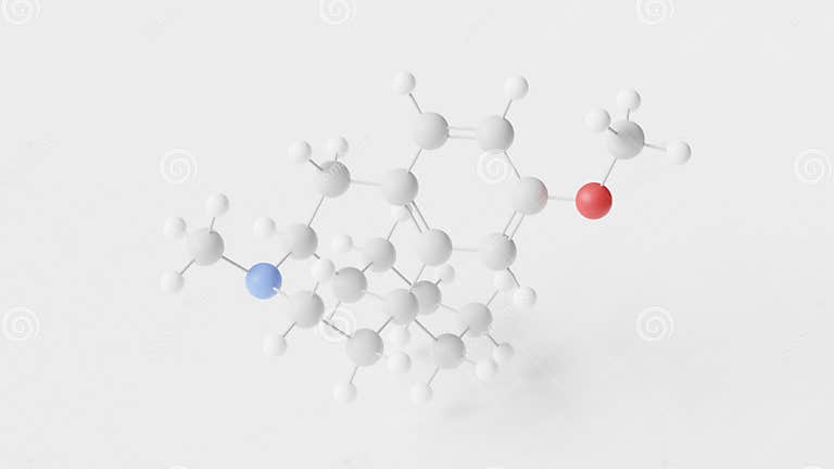 Dextromethorphan Molecule 3d, Molecular Structure, Ball and Stick Model ...