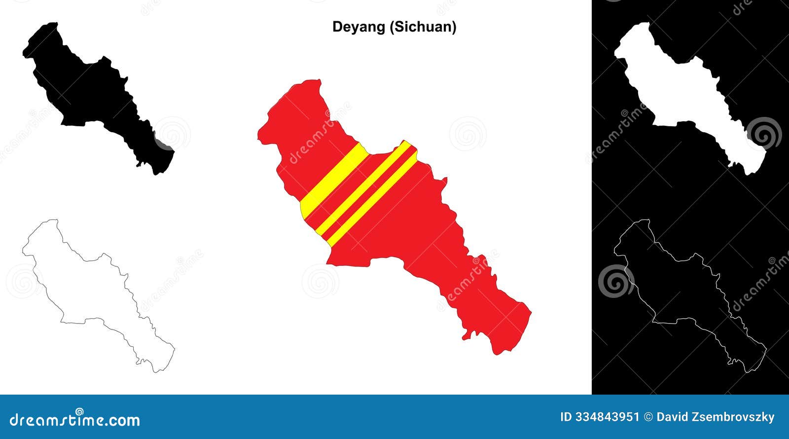 Deyang outline map stock illustration. Illustration of region - 334843951