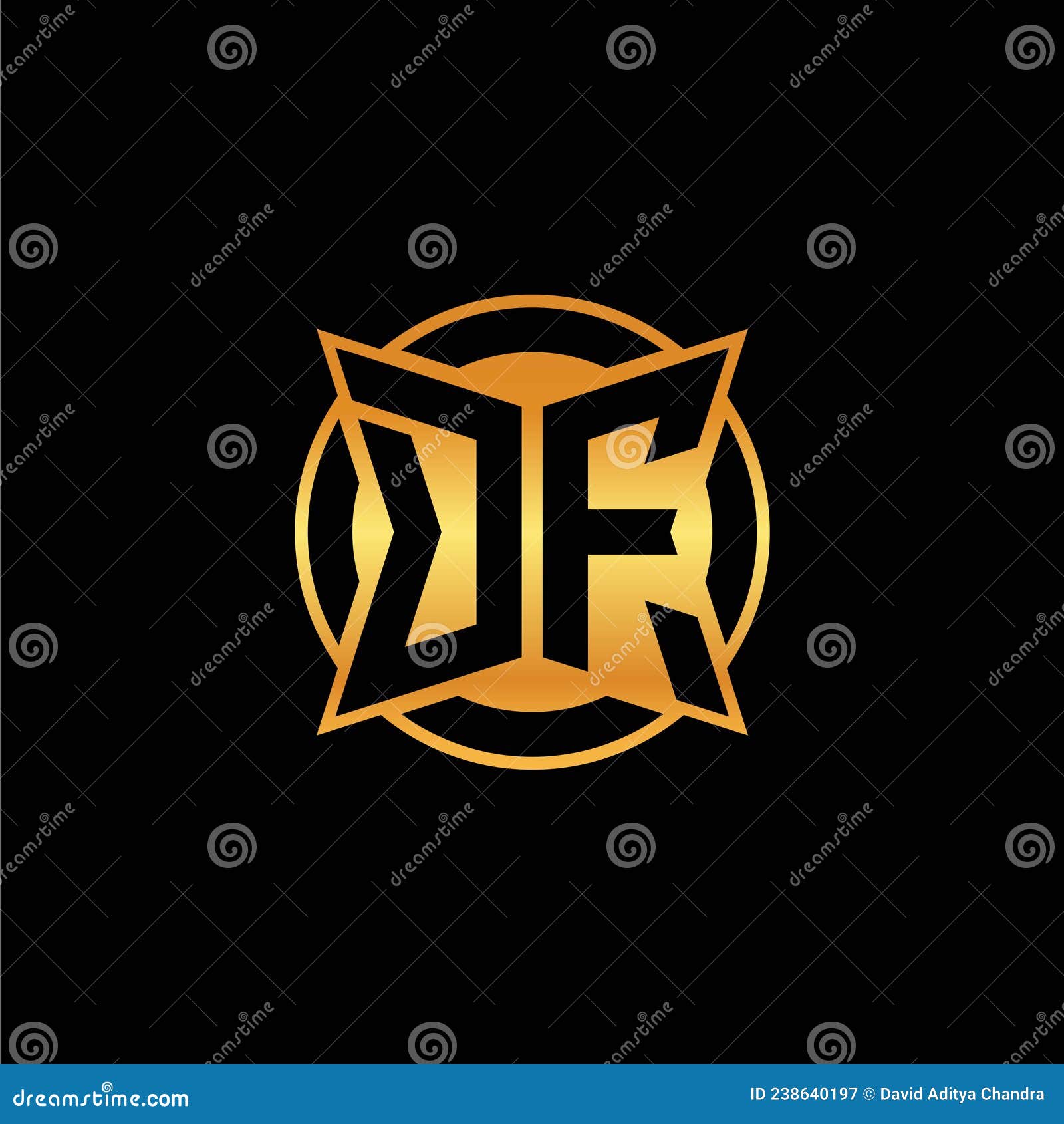 DF Logo Letter Geometric Golden Style Stock Vector - Illustration of ...