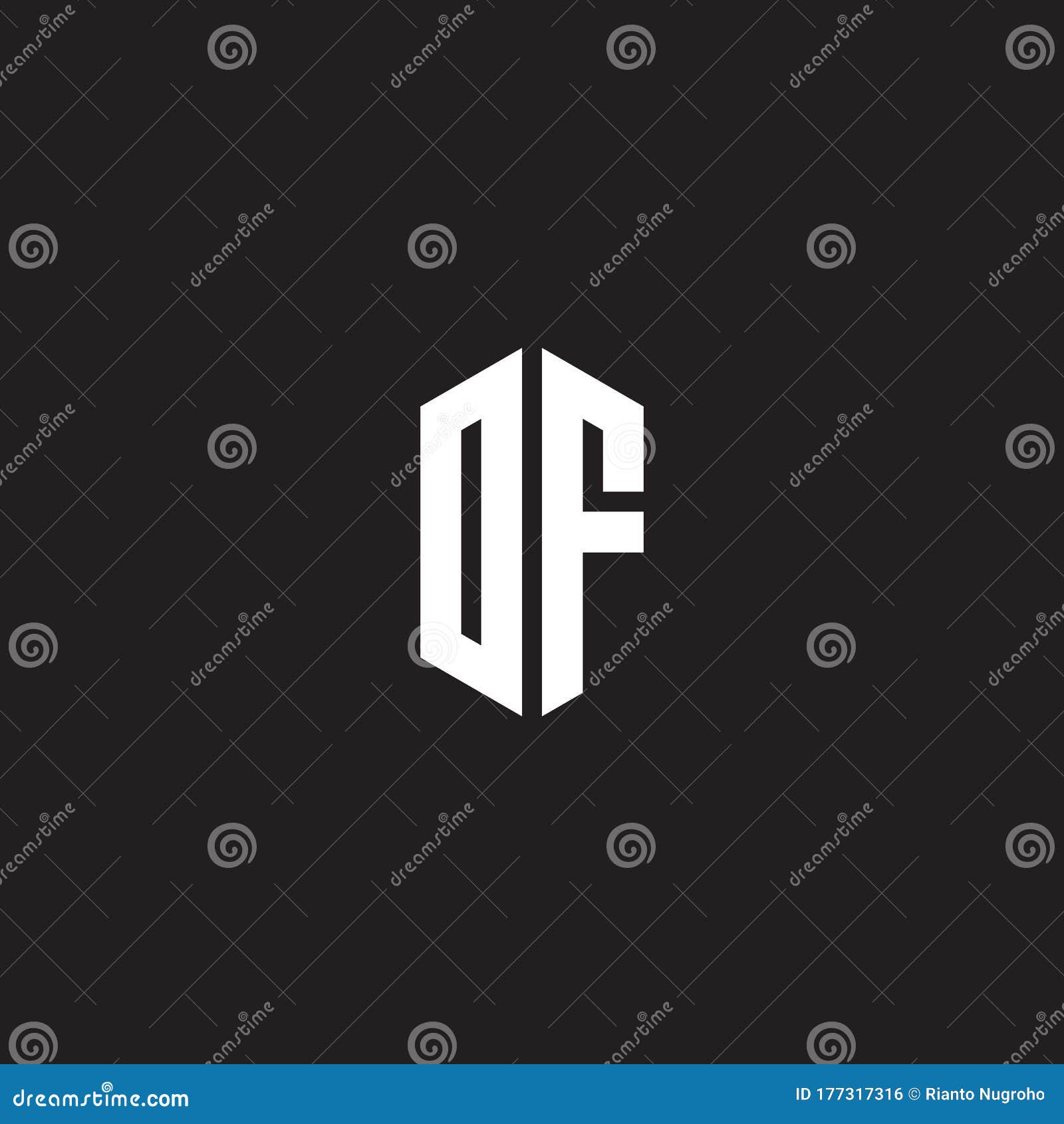 DF Logo Monogram with Hexagon Shape Style Design Template Stock Vector ...