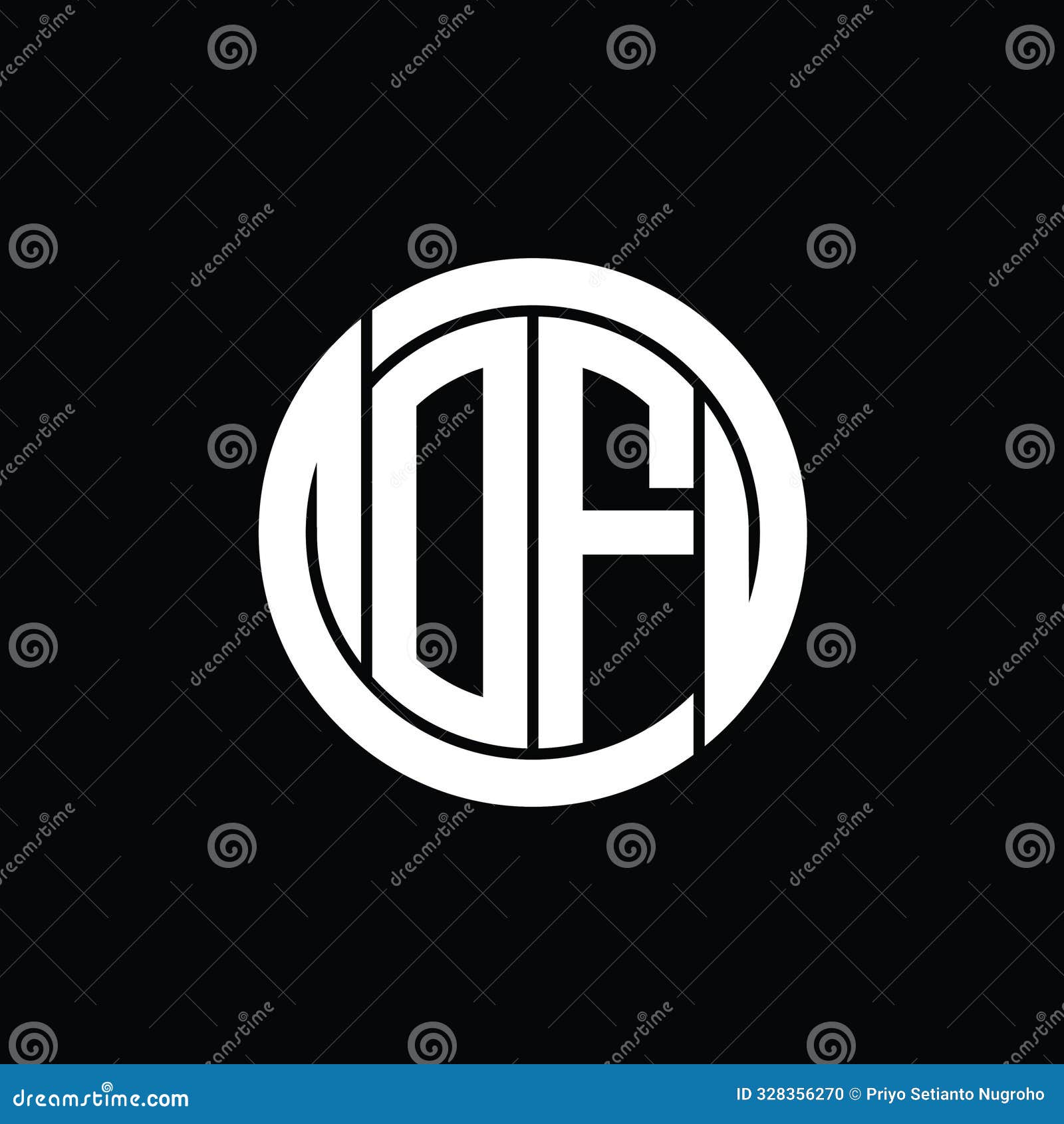 DF Logo Monogram Shield Inside Circle Shape Vector Images Design ...